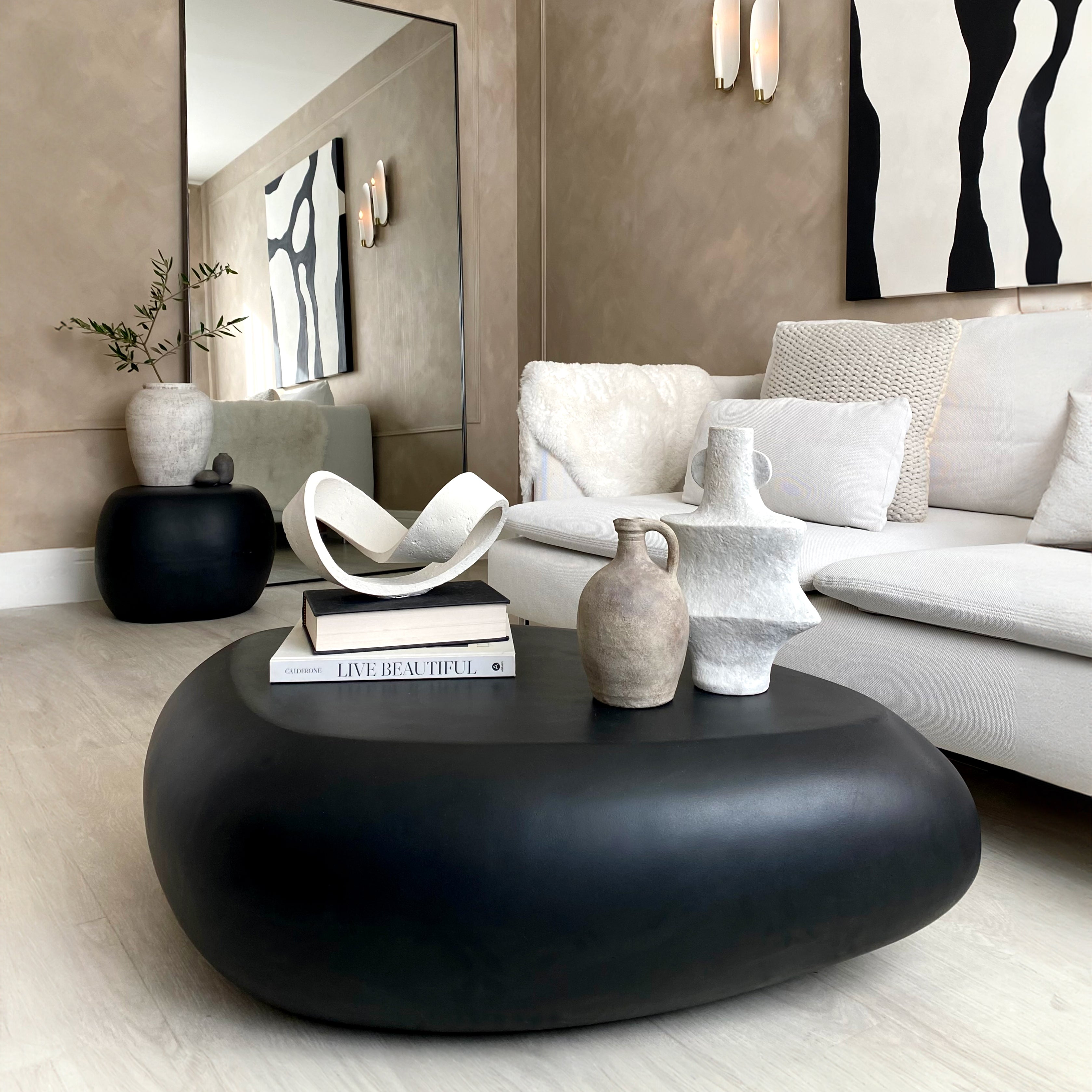 Extra Large Minimal Onyx Pebble Coffee Table - Zola