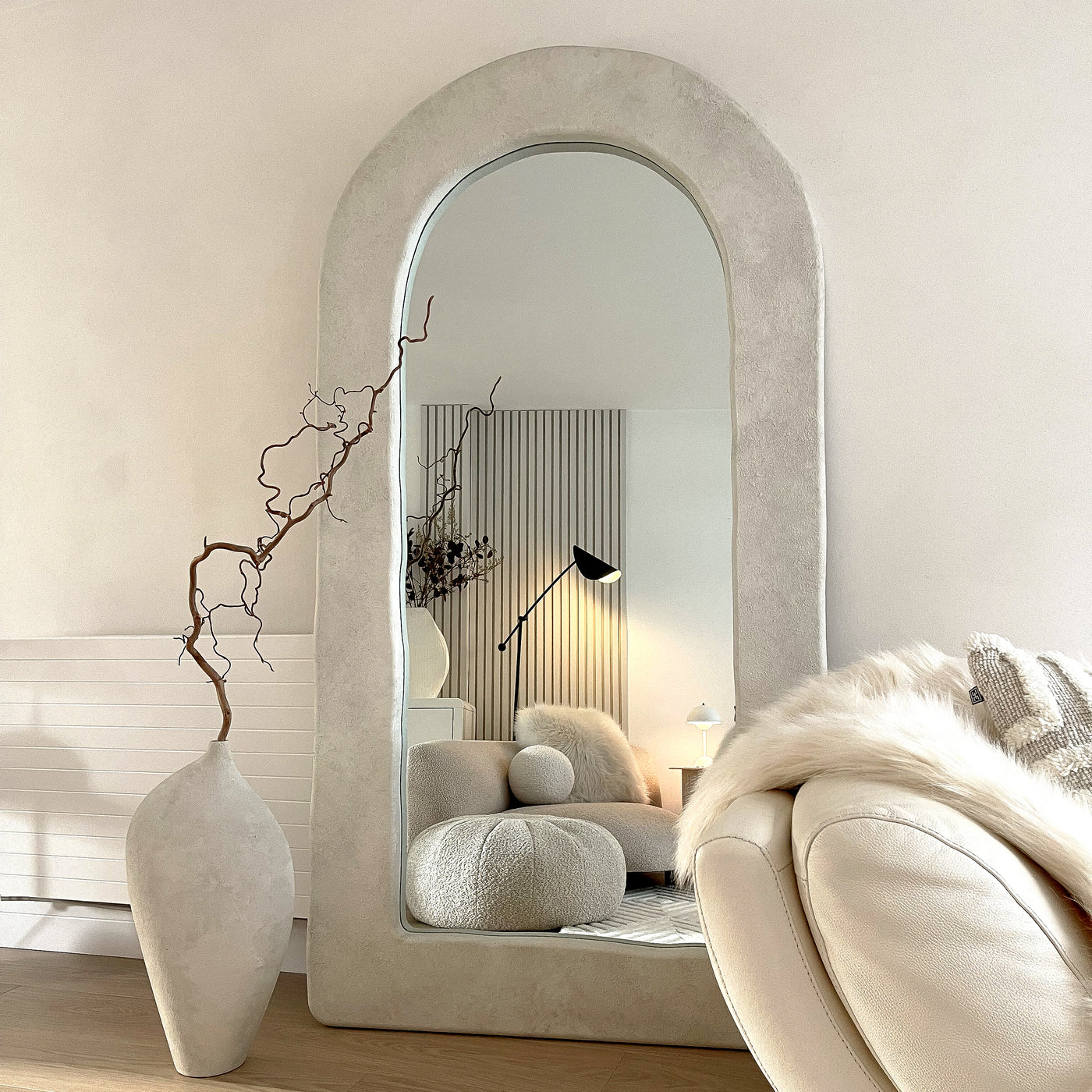 Full Length Arched Concrete Mirror 190cm x 100cm - Alessia