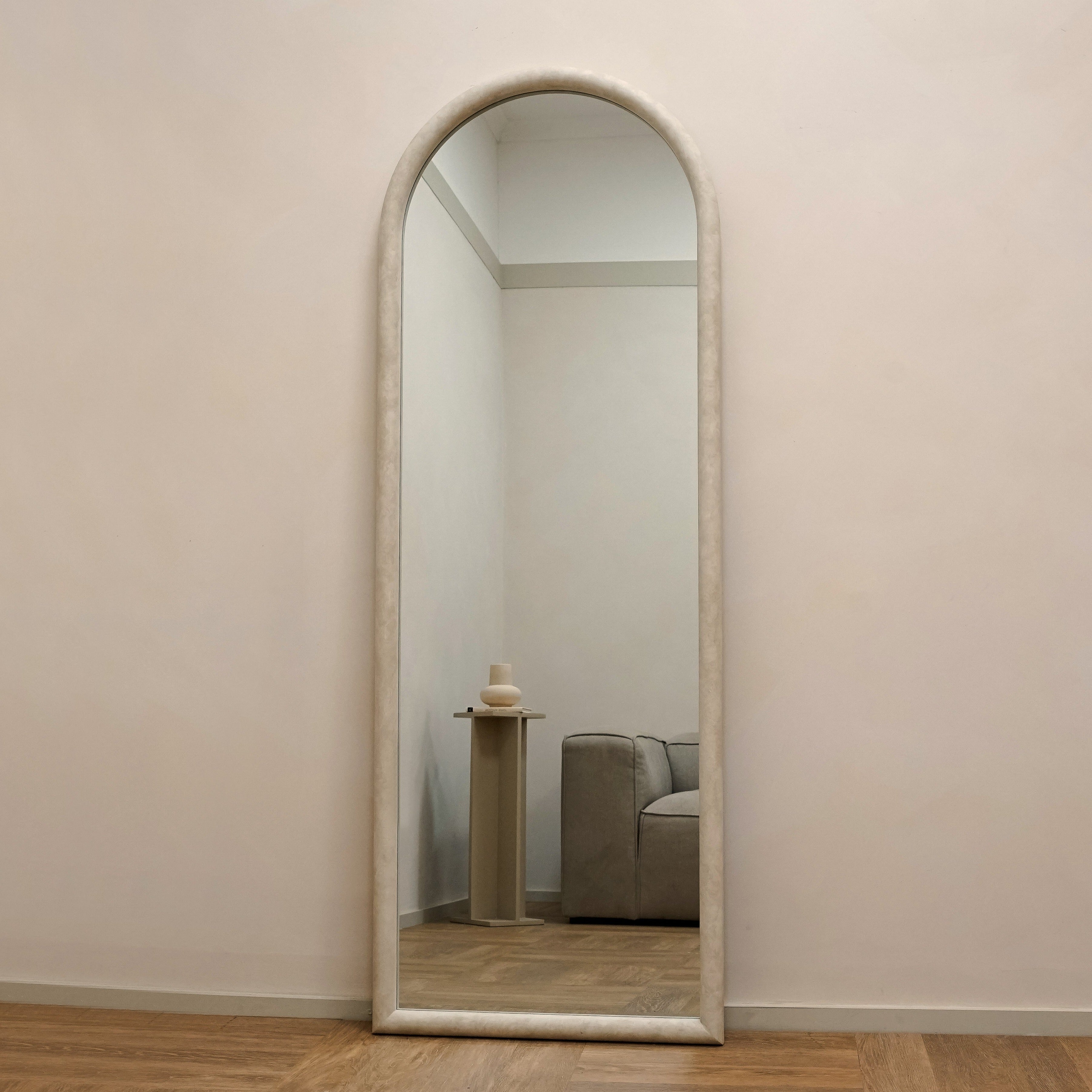 Full Length Large Arched Concrete Mirror 172cm x 60cm - Amora
