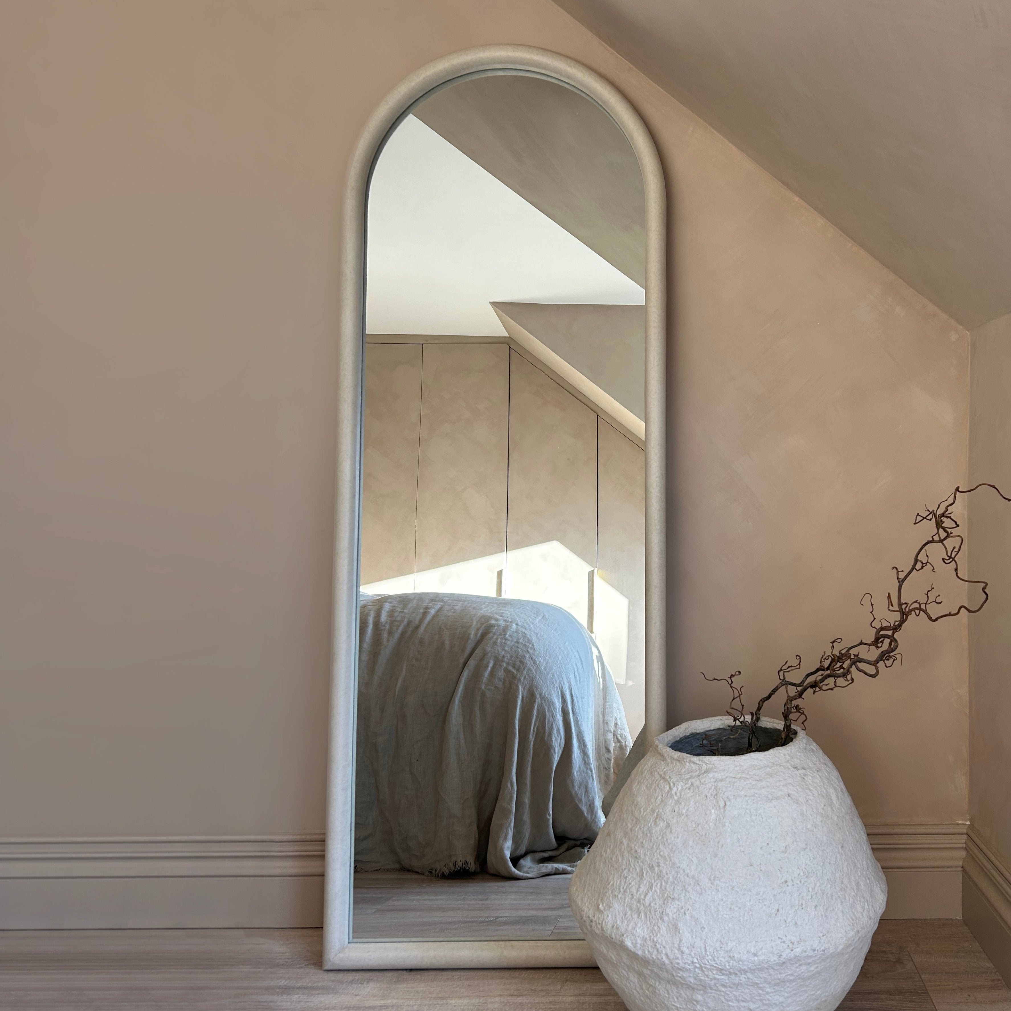 Full Length Large Arched Concrete Mirror 172cm x 60cm - Amora