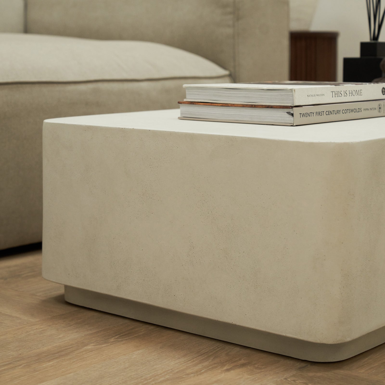 Minimal Concrete Rectangular Coffee Table Large - Angelo