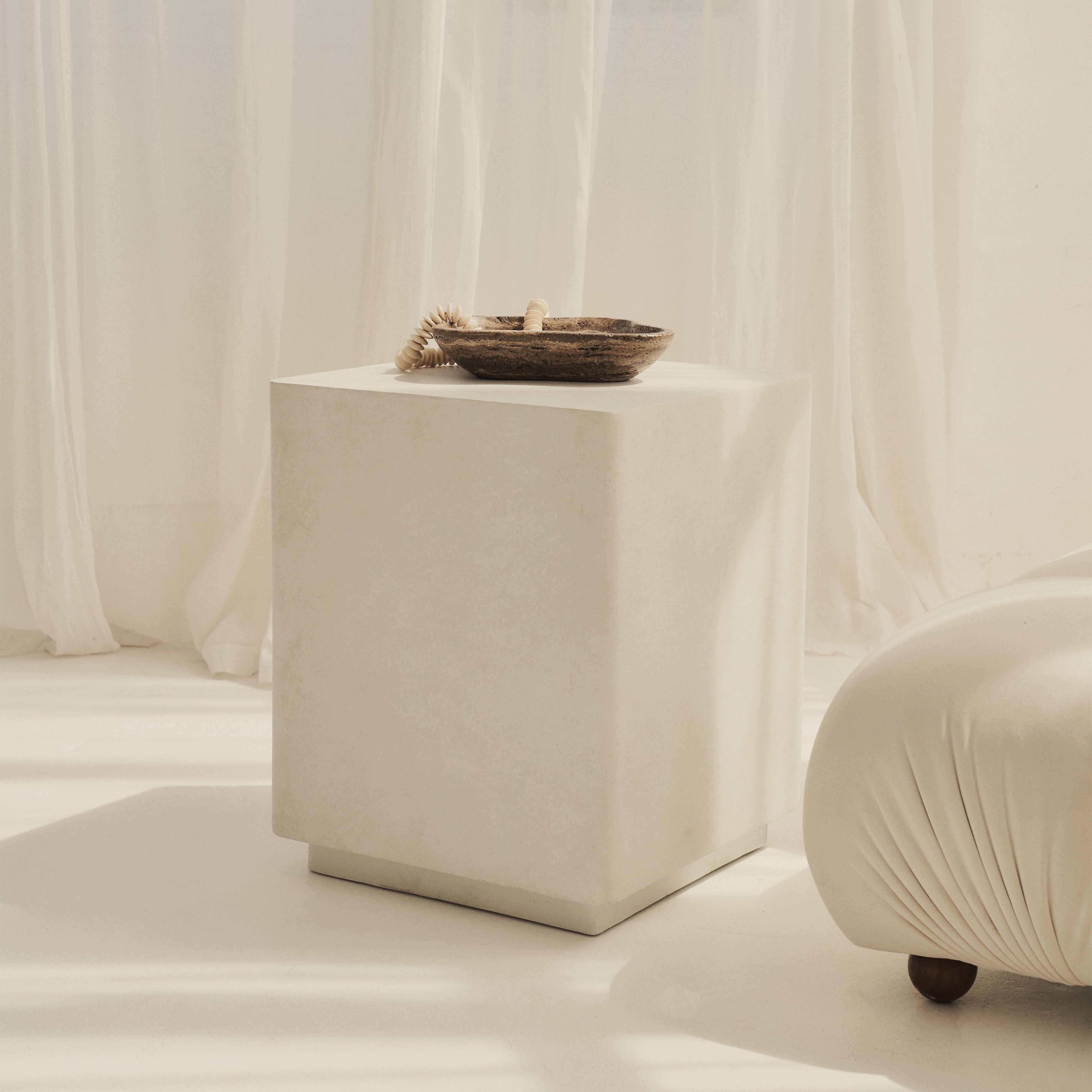 Minimal Concrete Rectangle Side Table - Angelo