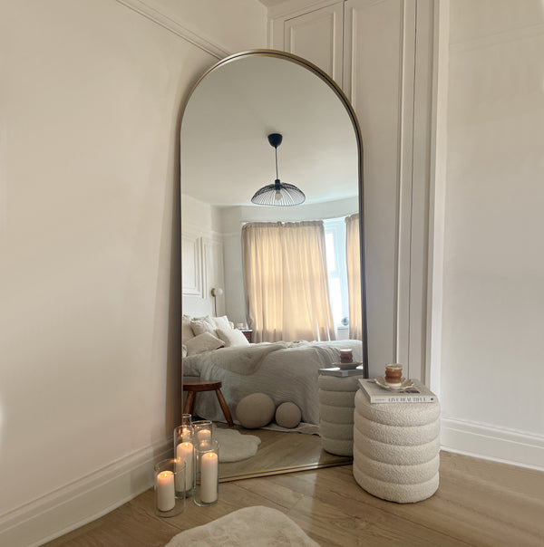 Full Length Arched Gold XL Metal Mirror 200cm x 90cm - Arcus