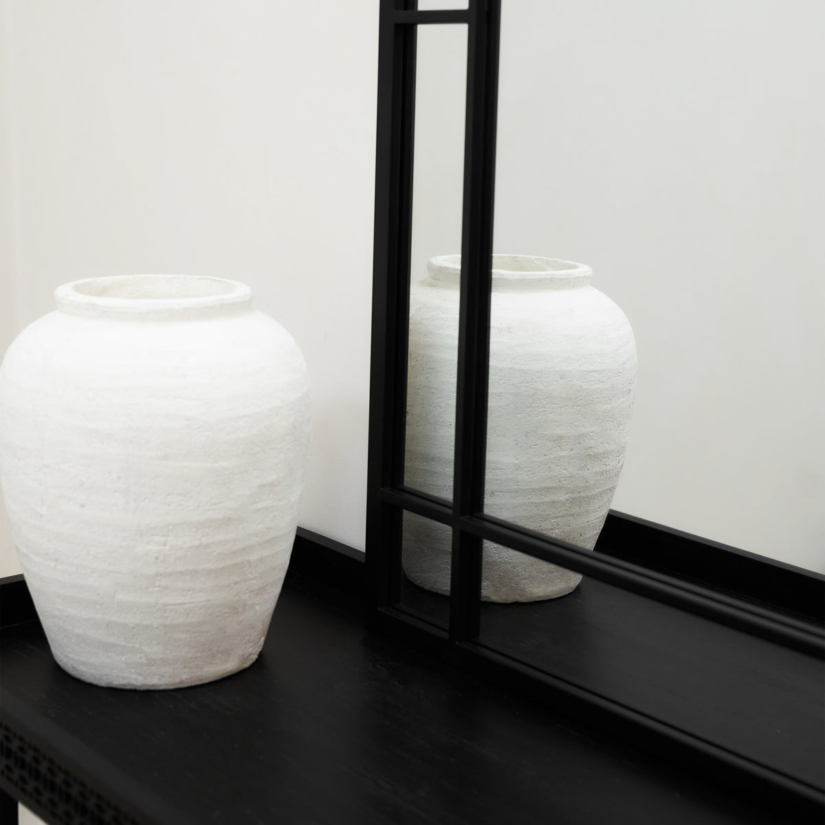 Black Industrial Metal Wall Mirror 100cm x 70cm - Bexley