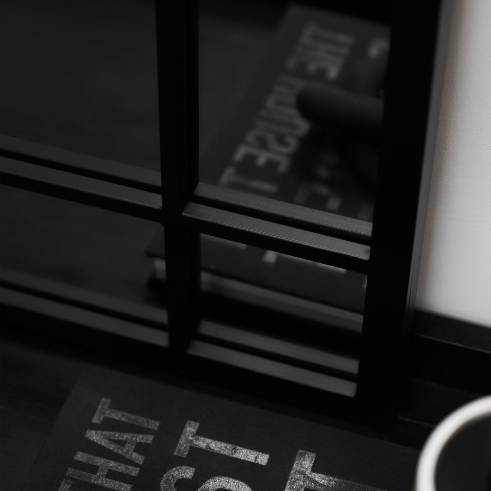 Black Industrial Metal Wall Mirror 100cm x 70cm - Bexley