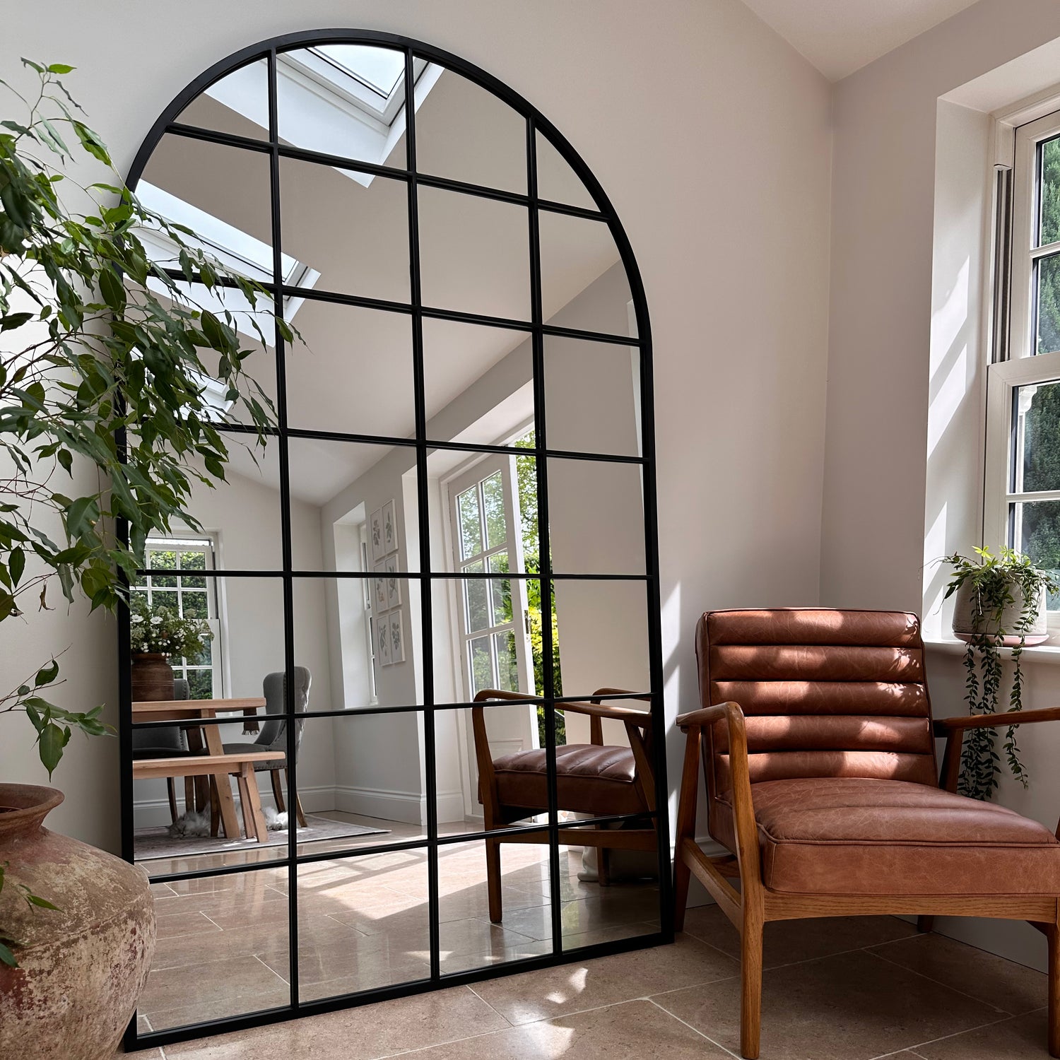 Brooklyn - Full Length Extra Large Black Arched Mirror 200cm x 120cm