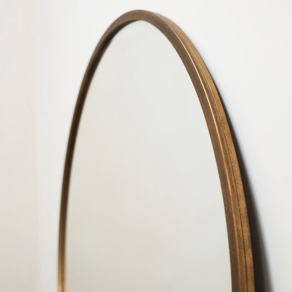 Gold Metal Modern Round Mirror 100cm x 100cm - Higgins