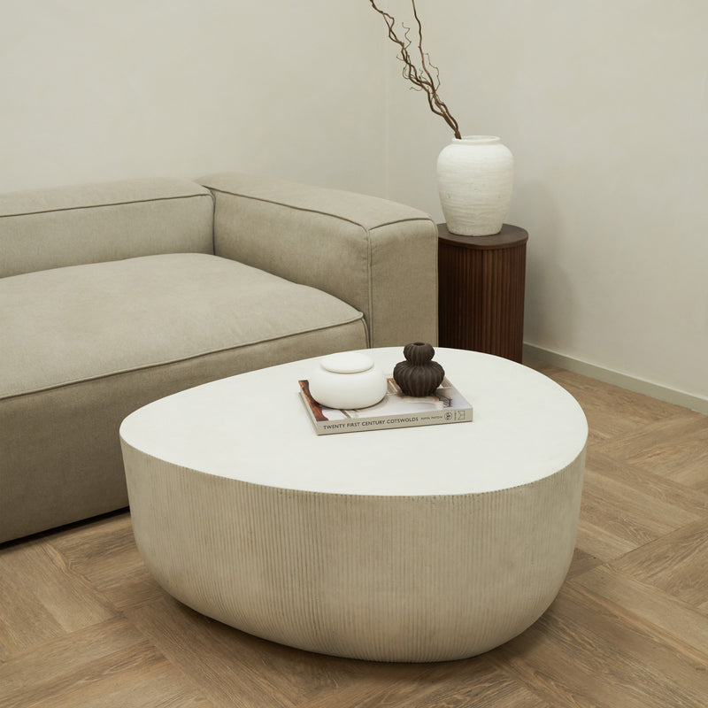 Minimal Concrete Irregular Shaped Coffee Table Large - Leonardo