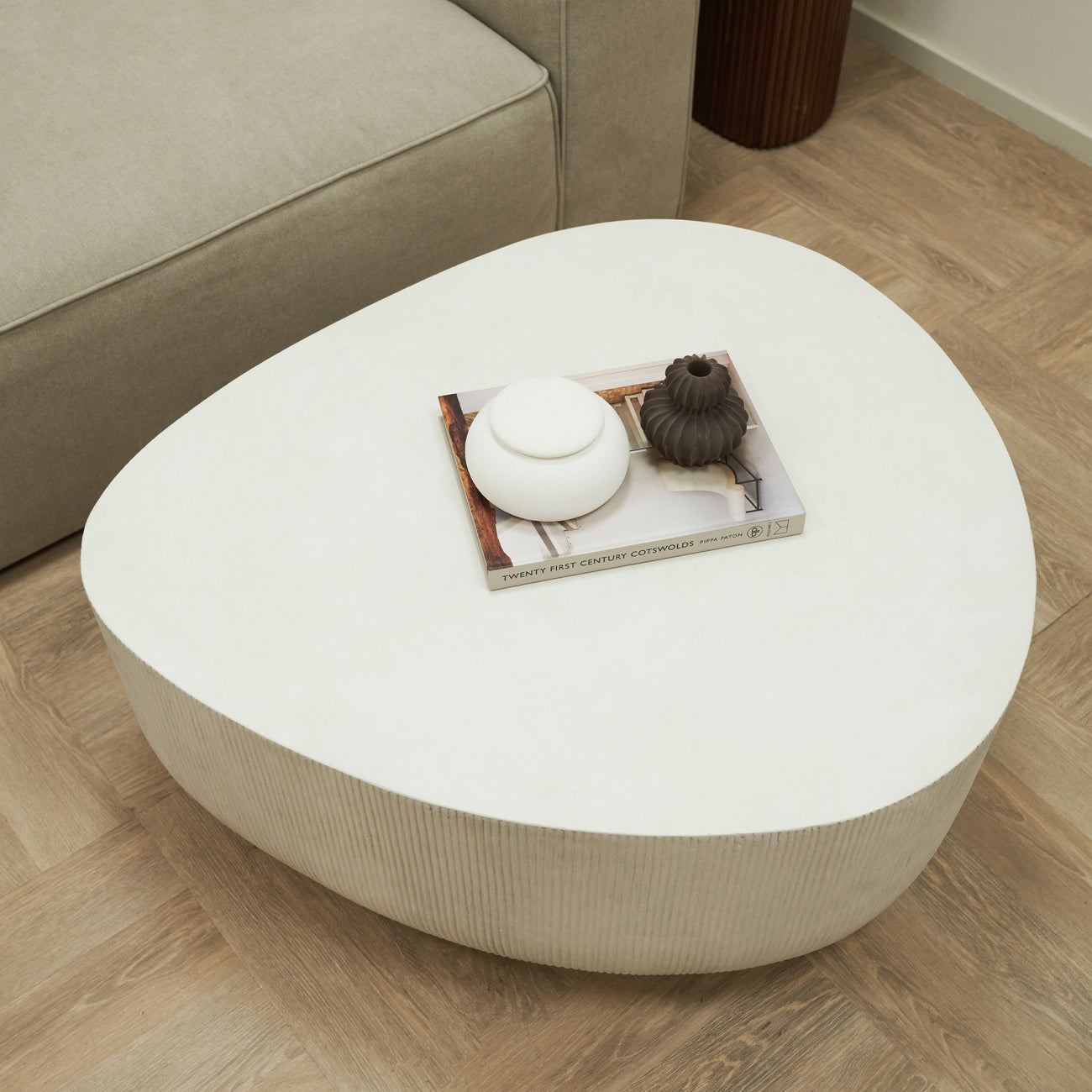 Minimal Concrete Irregular Shaped Coffee Table Large - Leonardo