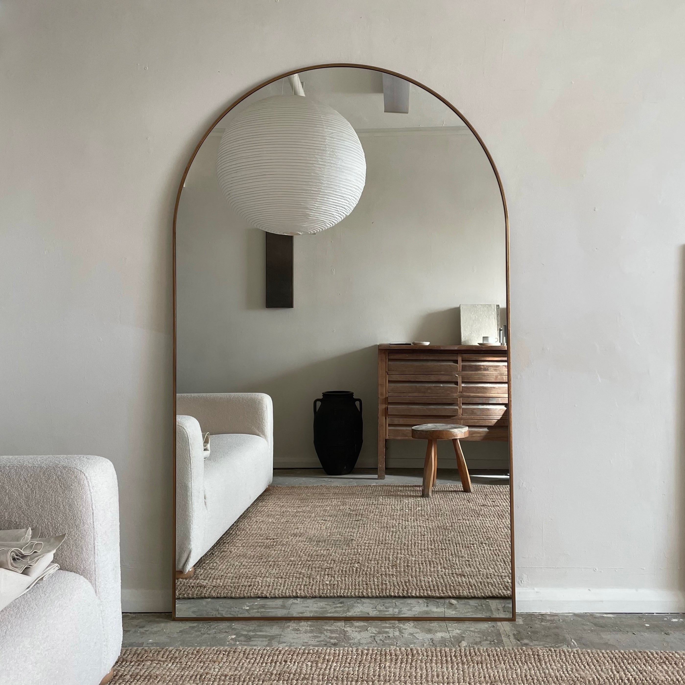 Gold Full Length Arched Metal Mirror 180cm x 110cm - Liberty
