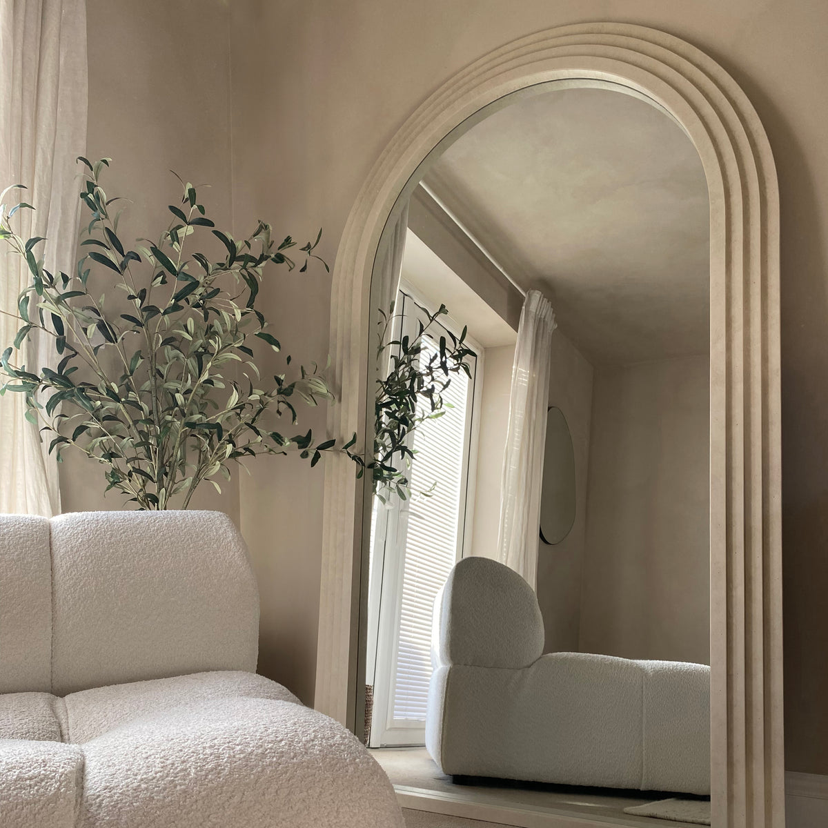 Full Length Arched Concrete Mirror 180cm x 110cm - Luciana