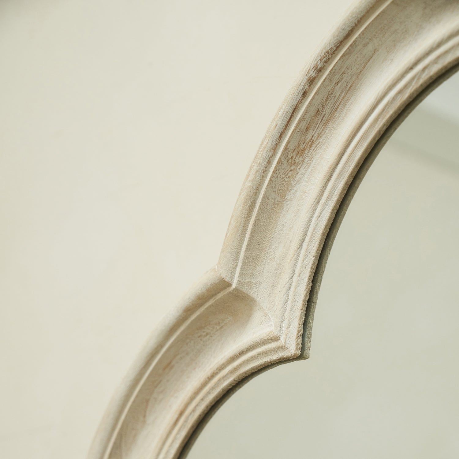 White Washed Wood Arched Mirror 120cm x 80cm - Melilla