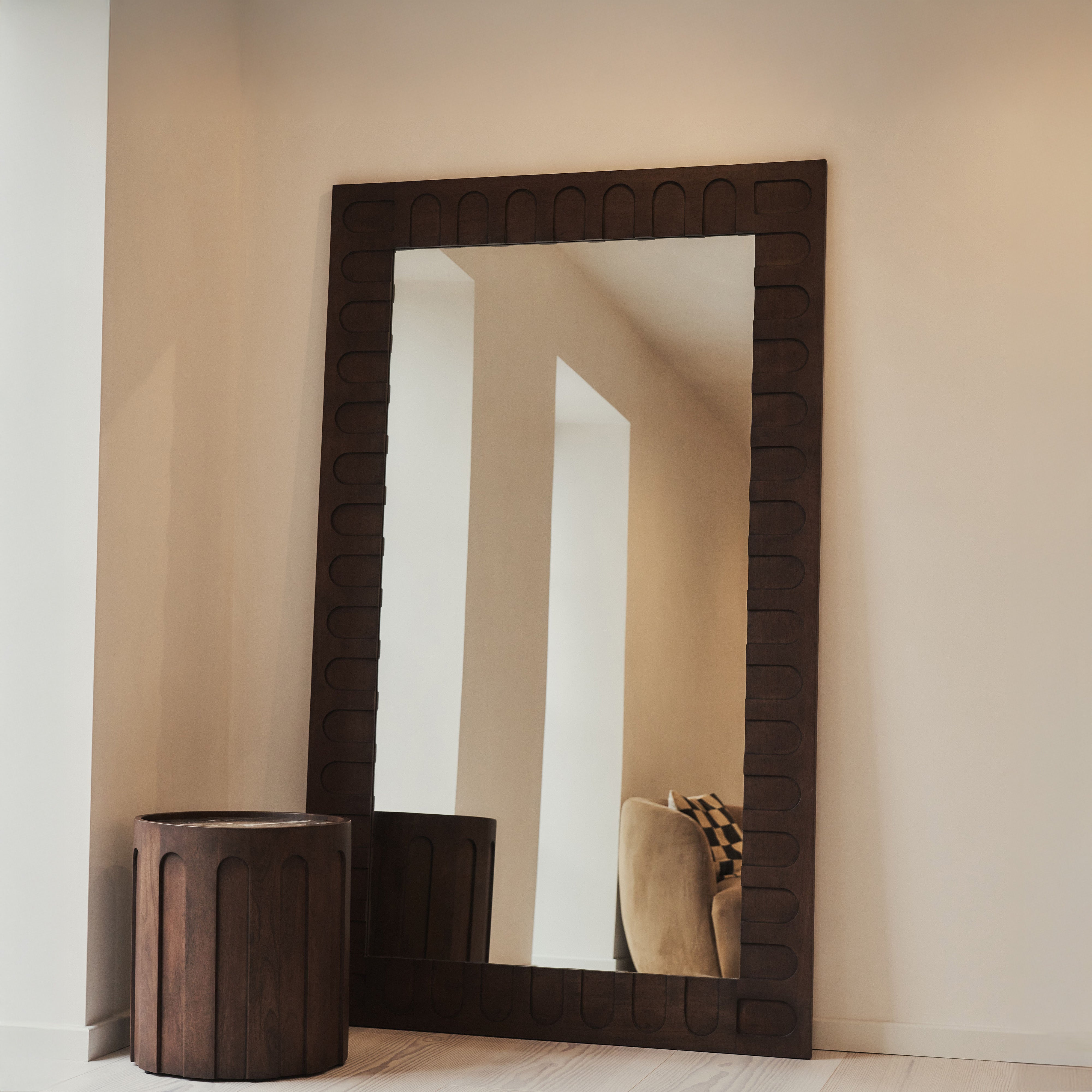 Dark Wood Extra Large Premium Mirror 200cm x 120cm - Valor