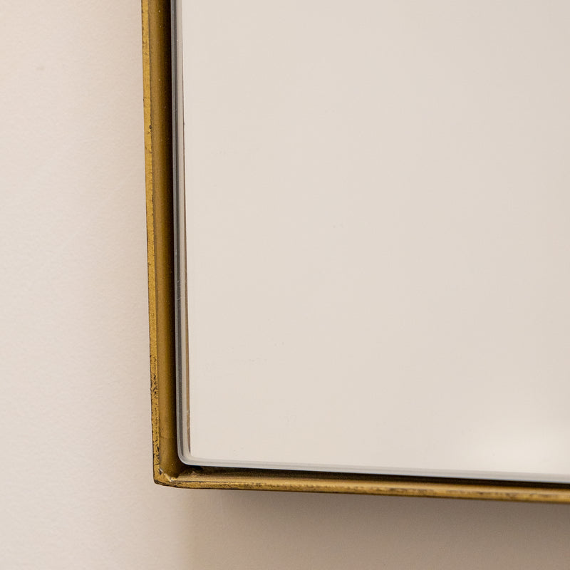 Gold Rectangular Metal Large Wall Mirror 120cm x 90cm - Theo