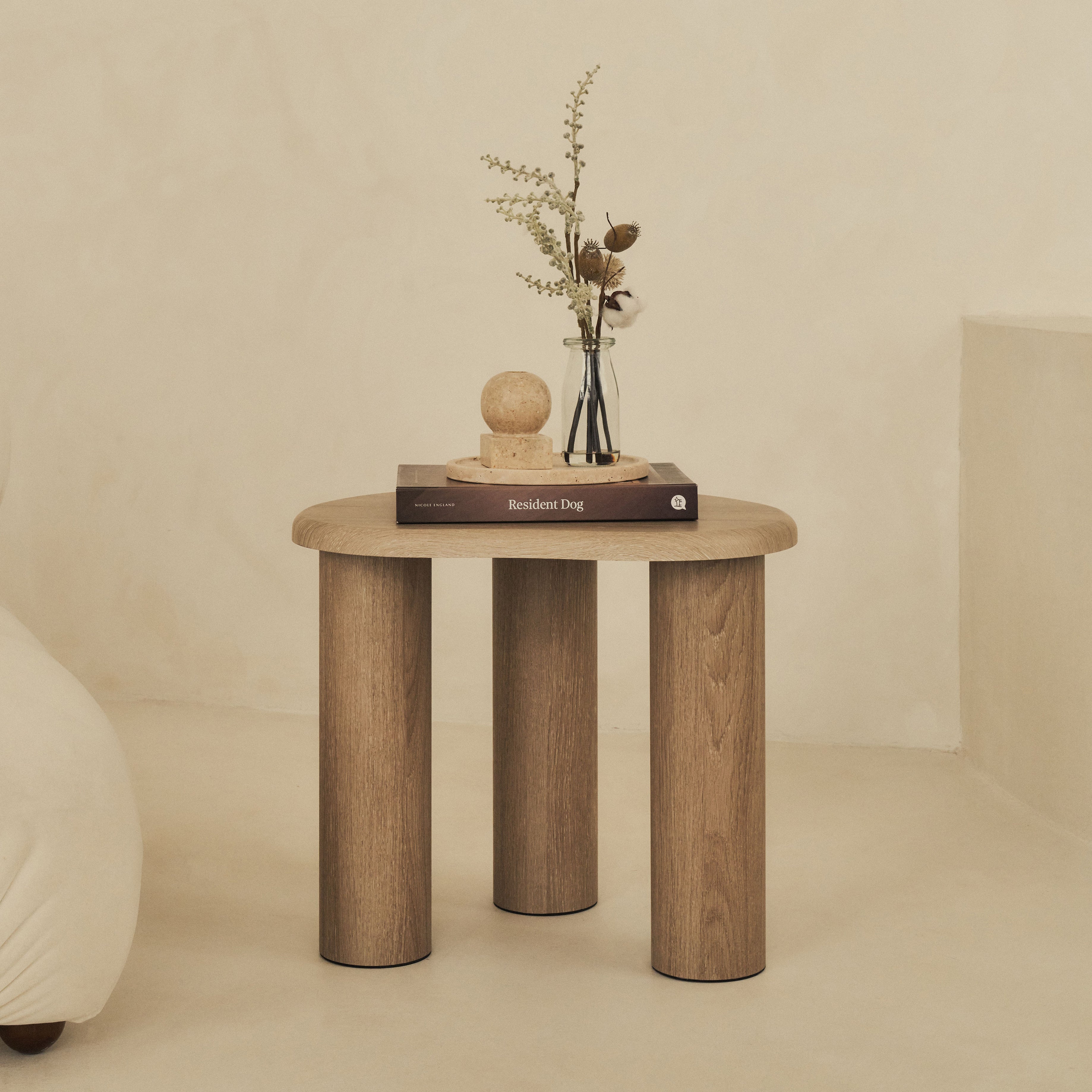 Washed Wood Irregular Wooden Side Table - Savanna