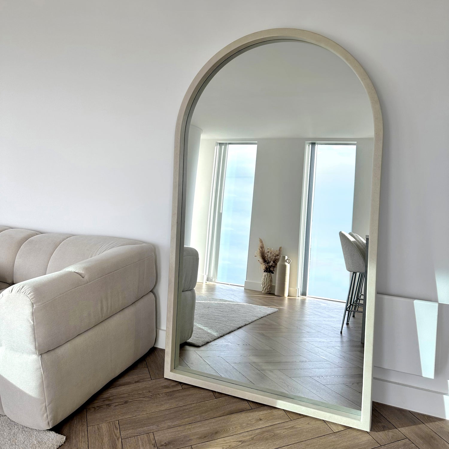 Full Length Extra Large Arched Concrete Mirror 190cm x 110cm - Tamara
