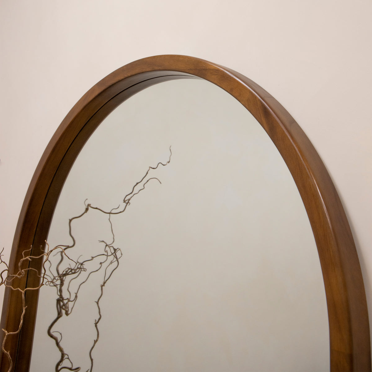 Full Length Extra Large Arched Walnut Mirror 190cm x 110cm- Tamara