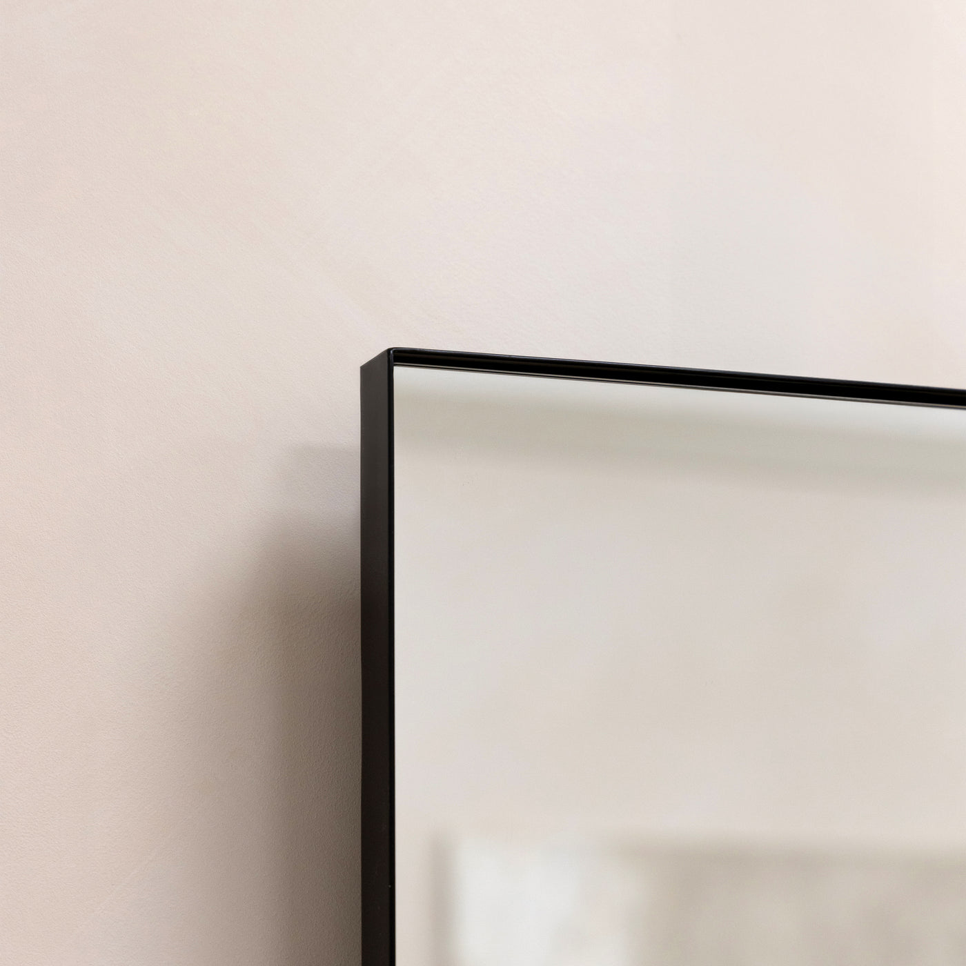 Black Rectangular Metal Large Wall Mirror 120cm x 90cm - Theo