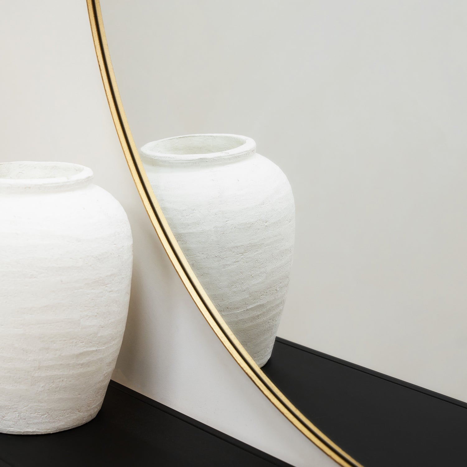 Gold Round Metal Extra Large Wall Mirror 120cm x 120cm - Theo