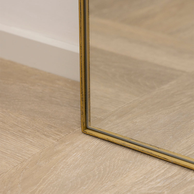 Full Length Gold Arched Large Metal Mirror 180cm x 90cm - Theo