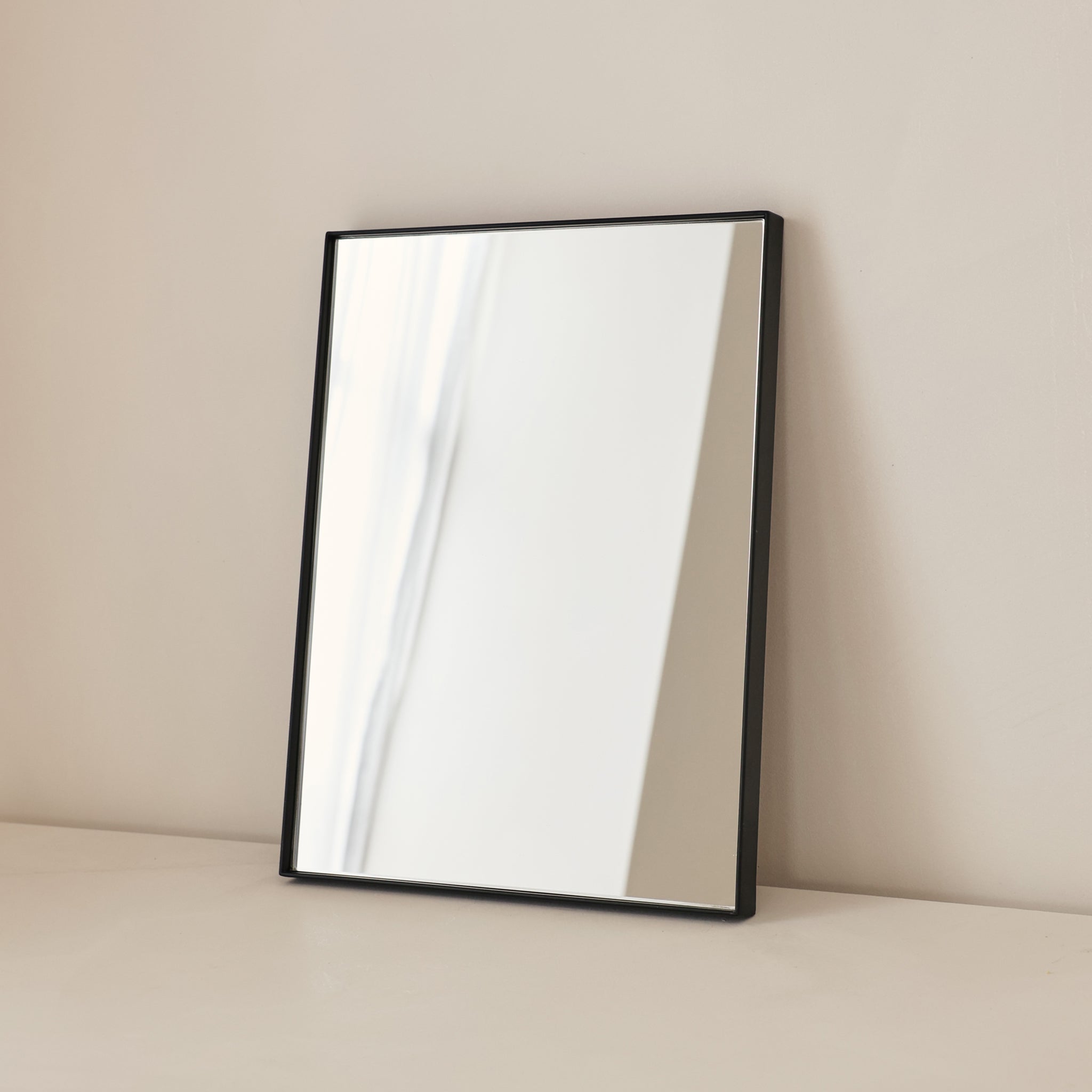 Black Rectangular Metal Wall Mirror 40cm x 30cm - Theo