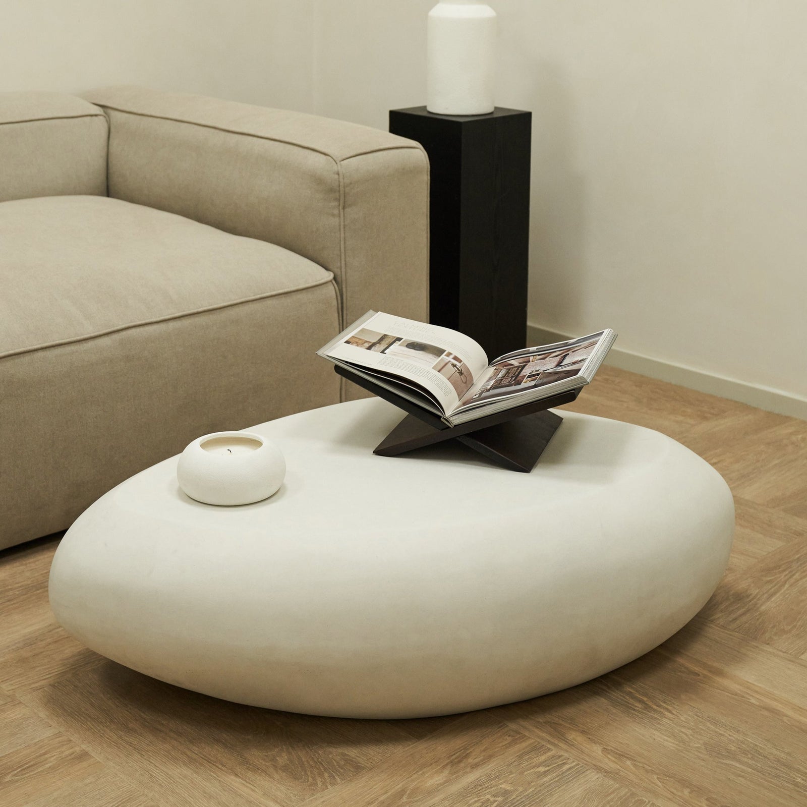 Extra Large Minimal Concrete Pebble Coffee Table - Zola