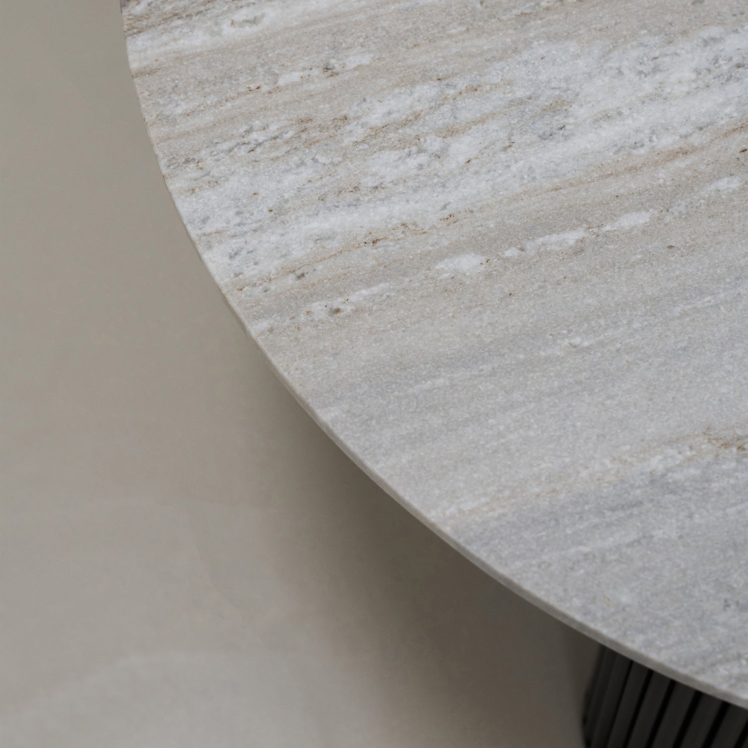 Travertine Large Round Coffee Table - Artemis