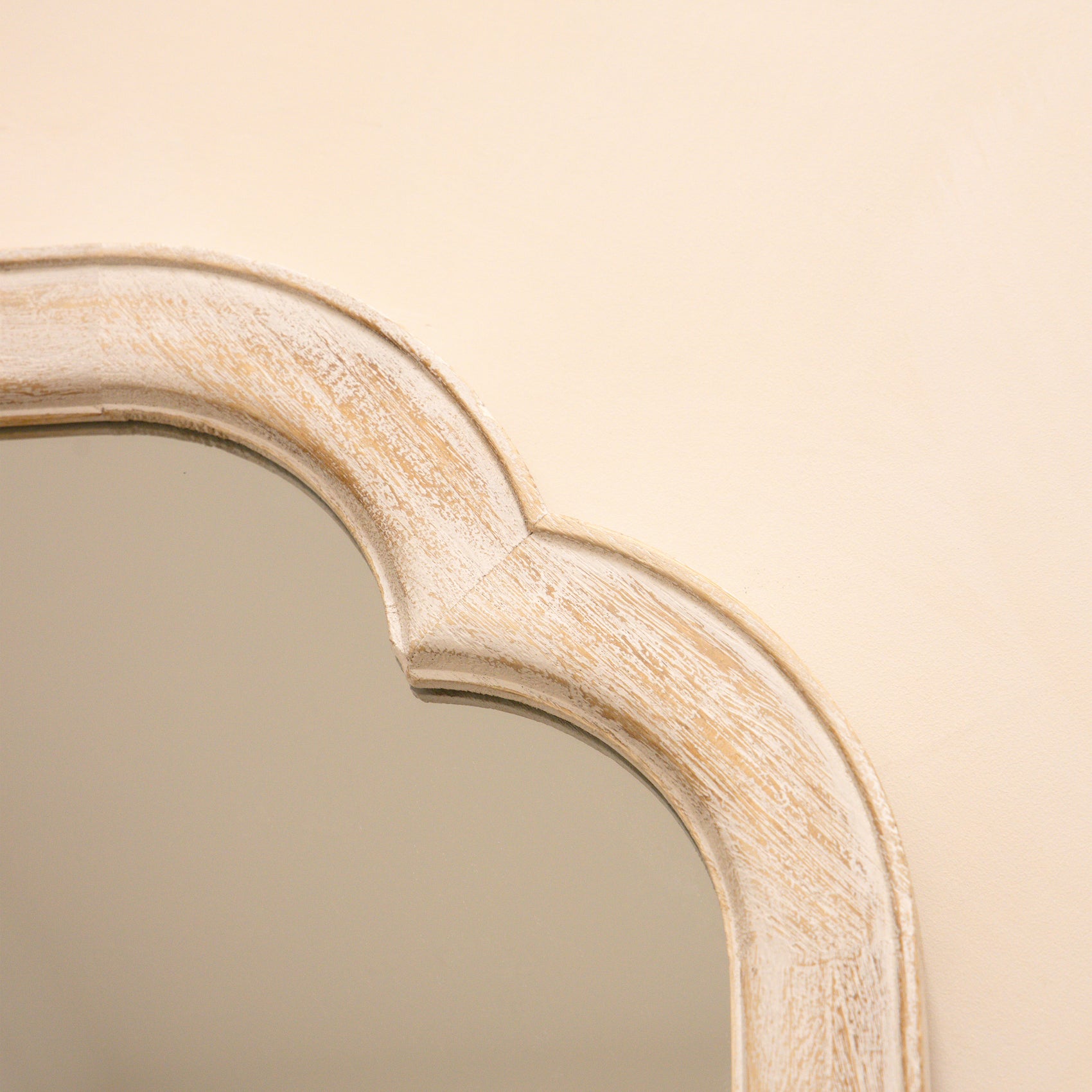 Washed Wood Arched Overmantle Mirror 170cm x 75cm - Elena