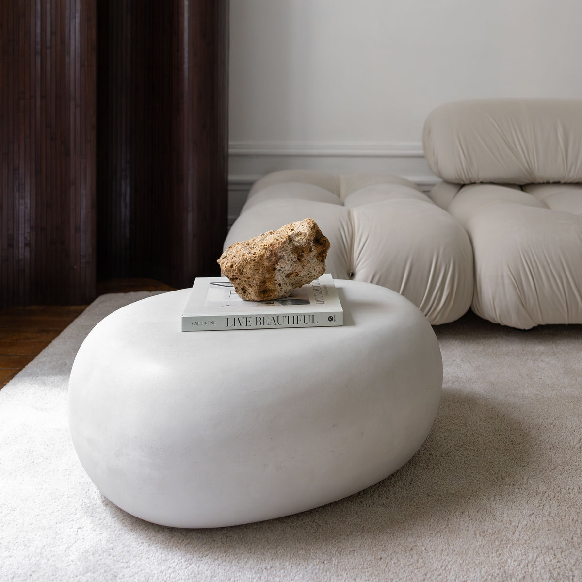 Minimal Concrete Pebble Coffee Table - Zola