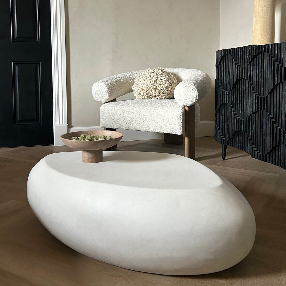 Extra Large Minimal Concrete Pebble Coffee Table - Zola