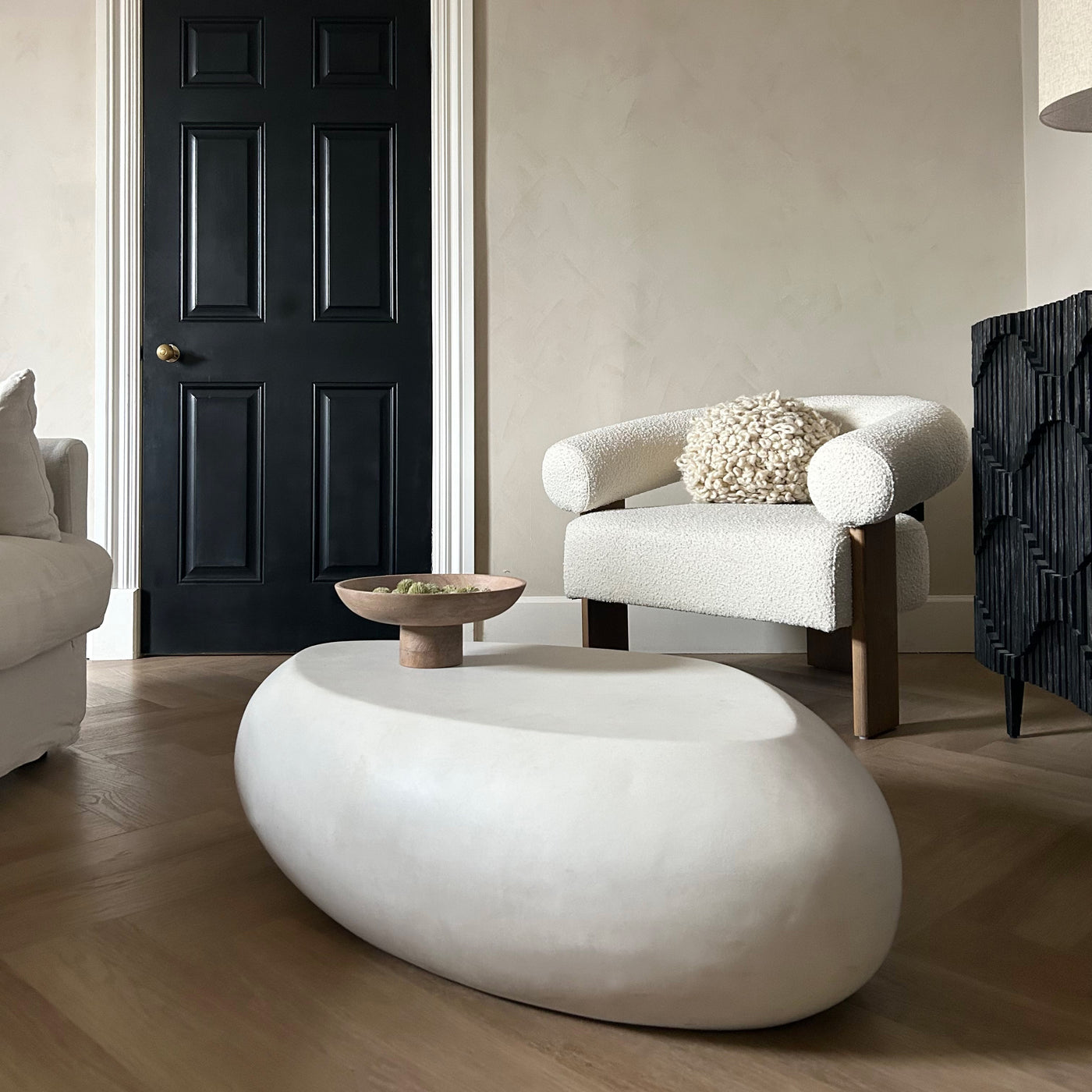 Extra Large Minimal Concrete Pebble Coffee Table - Zola