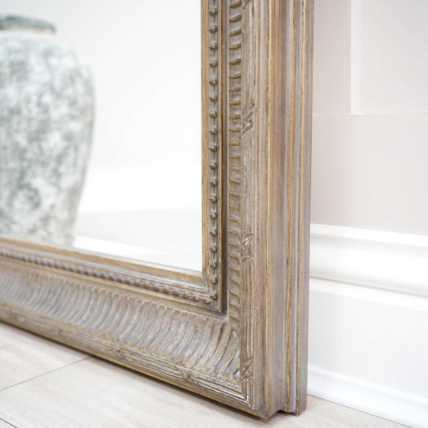 Full Length Large Washed Wood Mirror 166cm x 79cm - Antoine