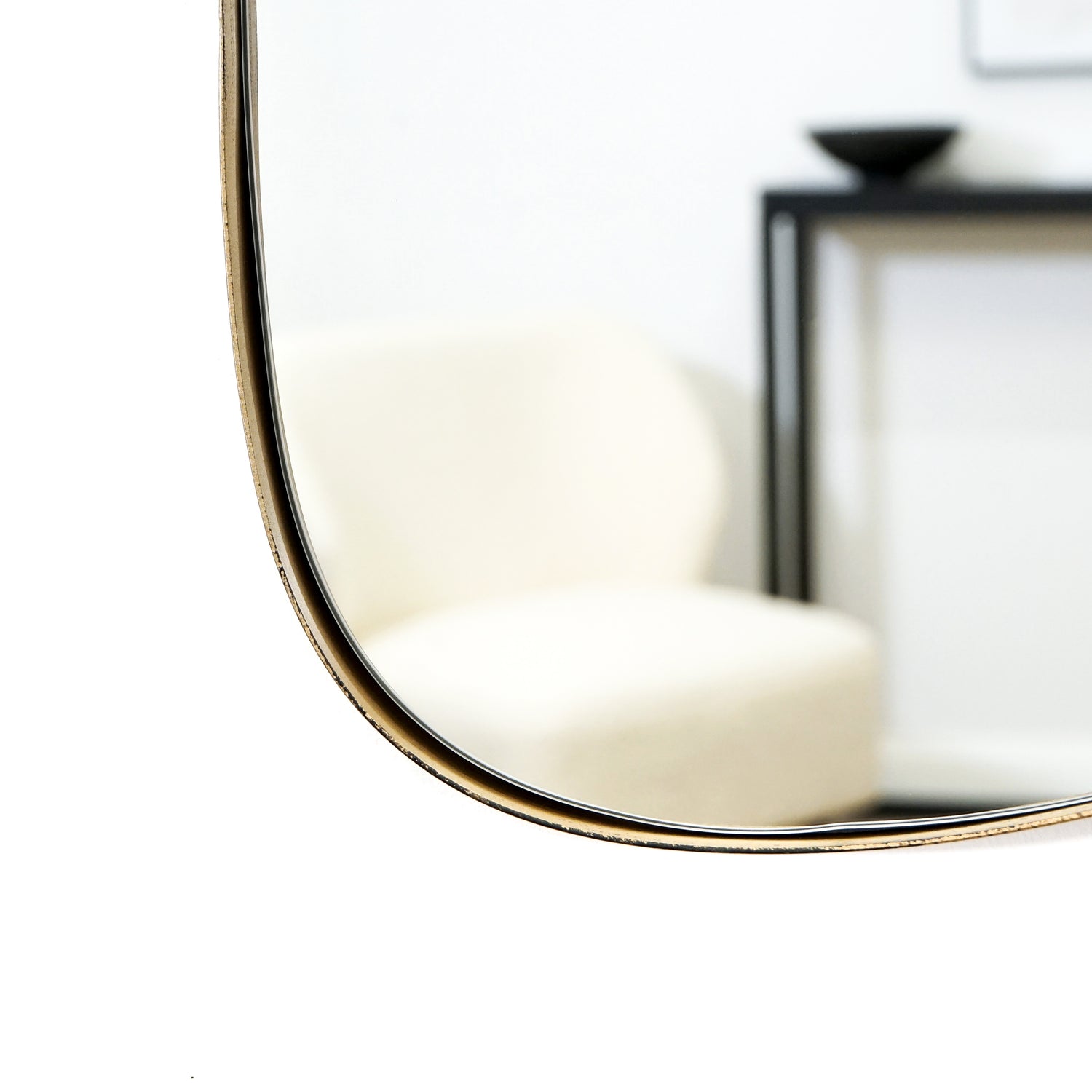 Gold Metal Stone Shaped Irregular Wall Mirror 75cm x 45cm - Ava