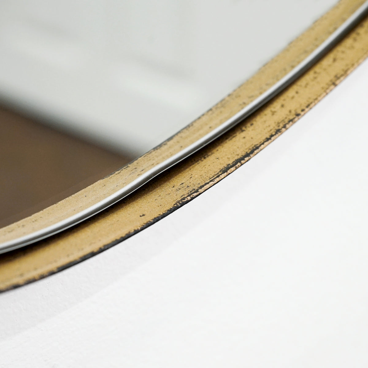 Gold Metal Stone Shaped Irregular Wall Mirror 75cm x 45cm - Ava