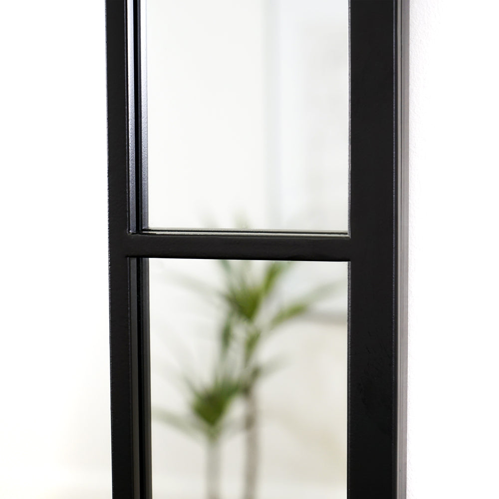 Black Industrial Metal Wall Mirror 100cm x 70cm - Bexley