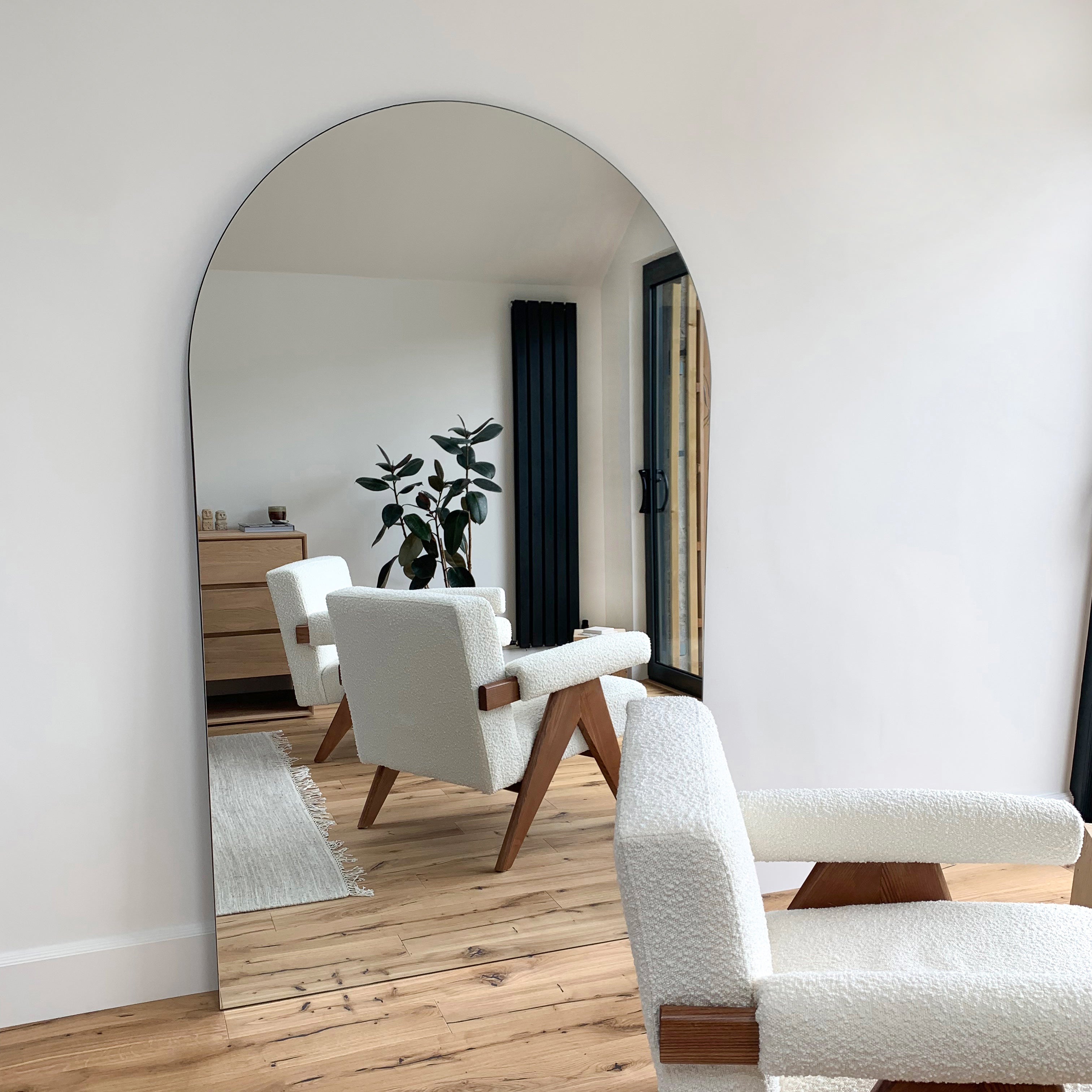 Extra Large Frameless Arched Full Length Mirror 179cm x 110cm - Edge