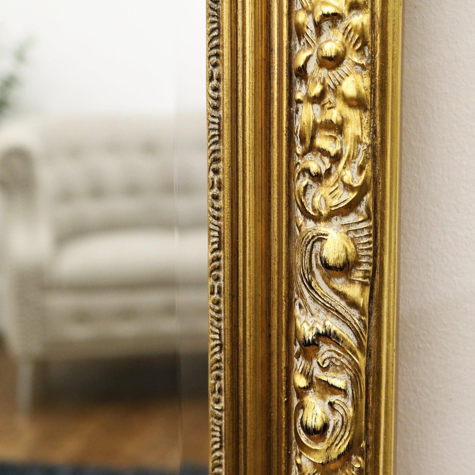 Gold Arched Ornate Overmantle Mirror 109cm x 100cm - Francesca