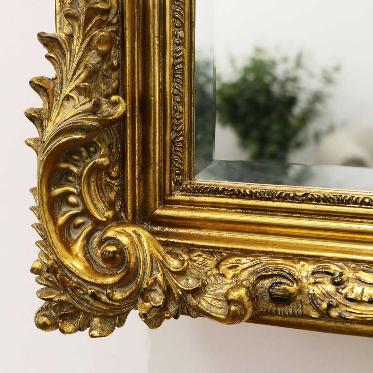 Gold Arched Ornate Overmantle Mirror 109cm x 100cm - Francesca