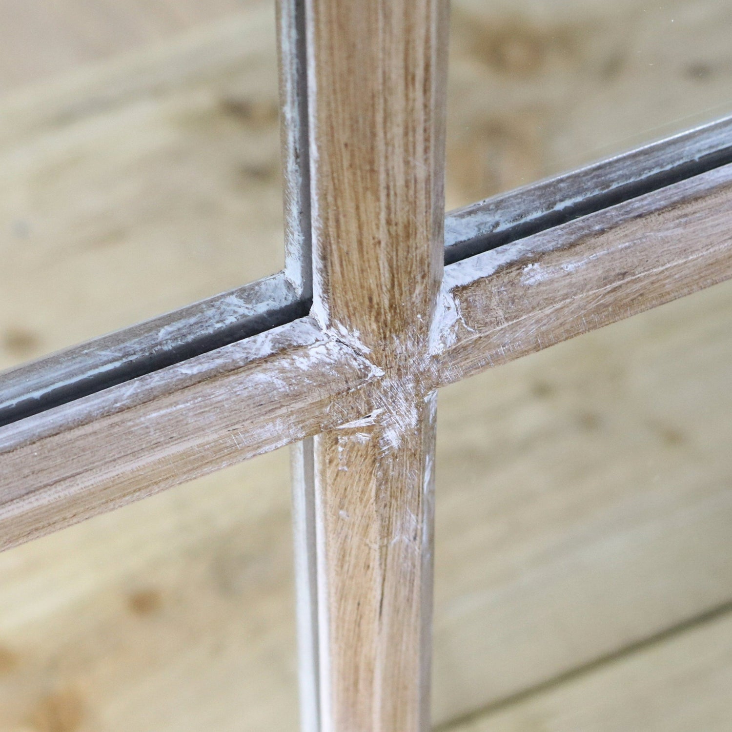 Oak Shabby Chic Rectangular Window Mirror 180cm x 100cm - Sasha