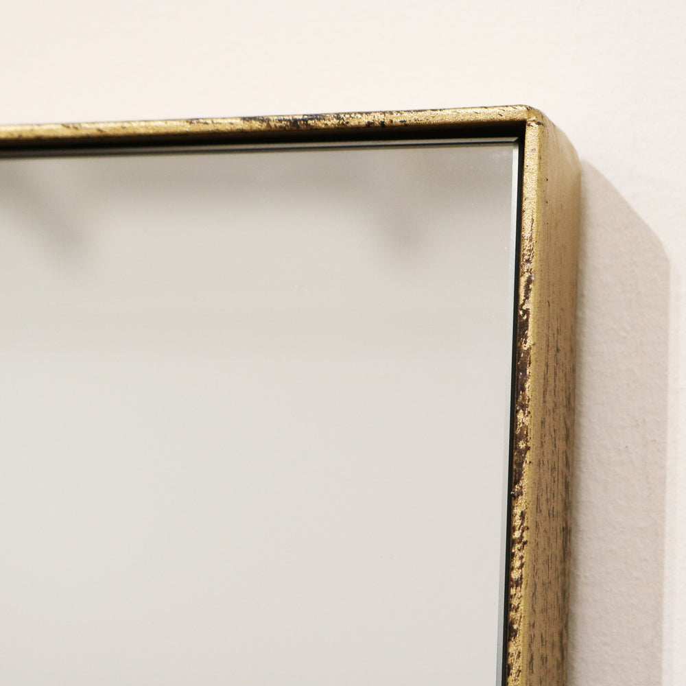 Gold Rectangular Metal Wall Mirror 90cm x 60cm - Theo