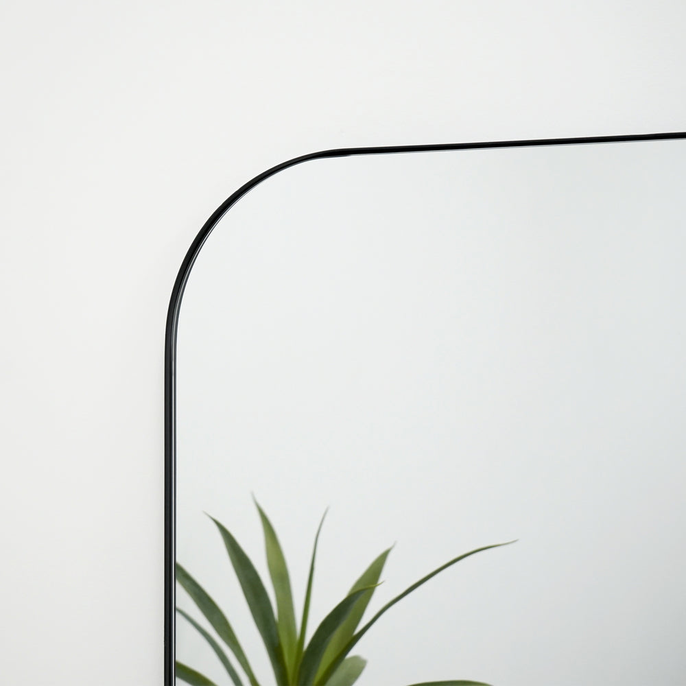 Full Length Black Curved Metal Extra Large Mirror 200cm x 120cm - Theo