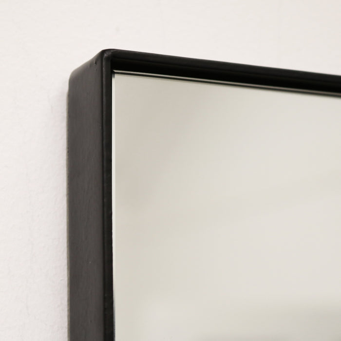 Full Length Black Rectangular Large Metal Mirror 160cm x 60cm - Theo