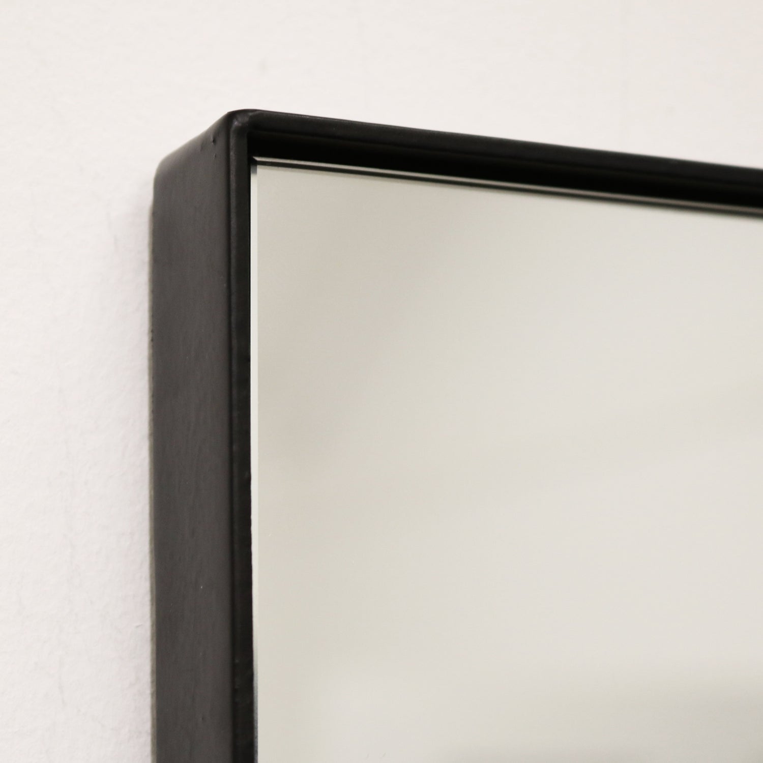 Black Rectangular Metal Wall Mirror 90cm x 60cm - Theo