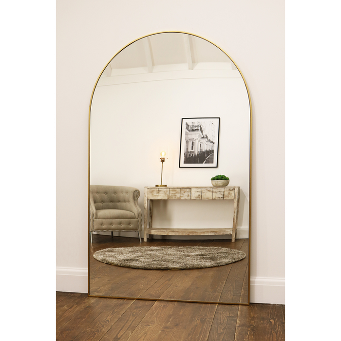 Gold Full Length Arched Metal Mirror 179cm x 110cm - Liberty